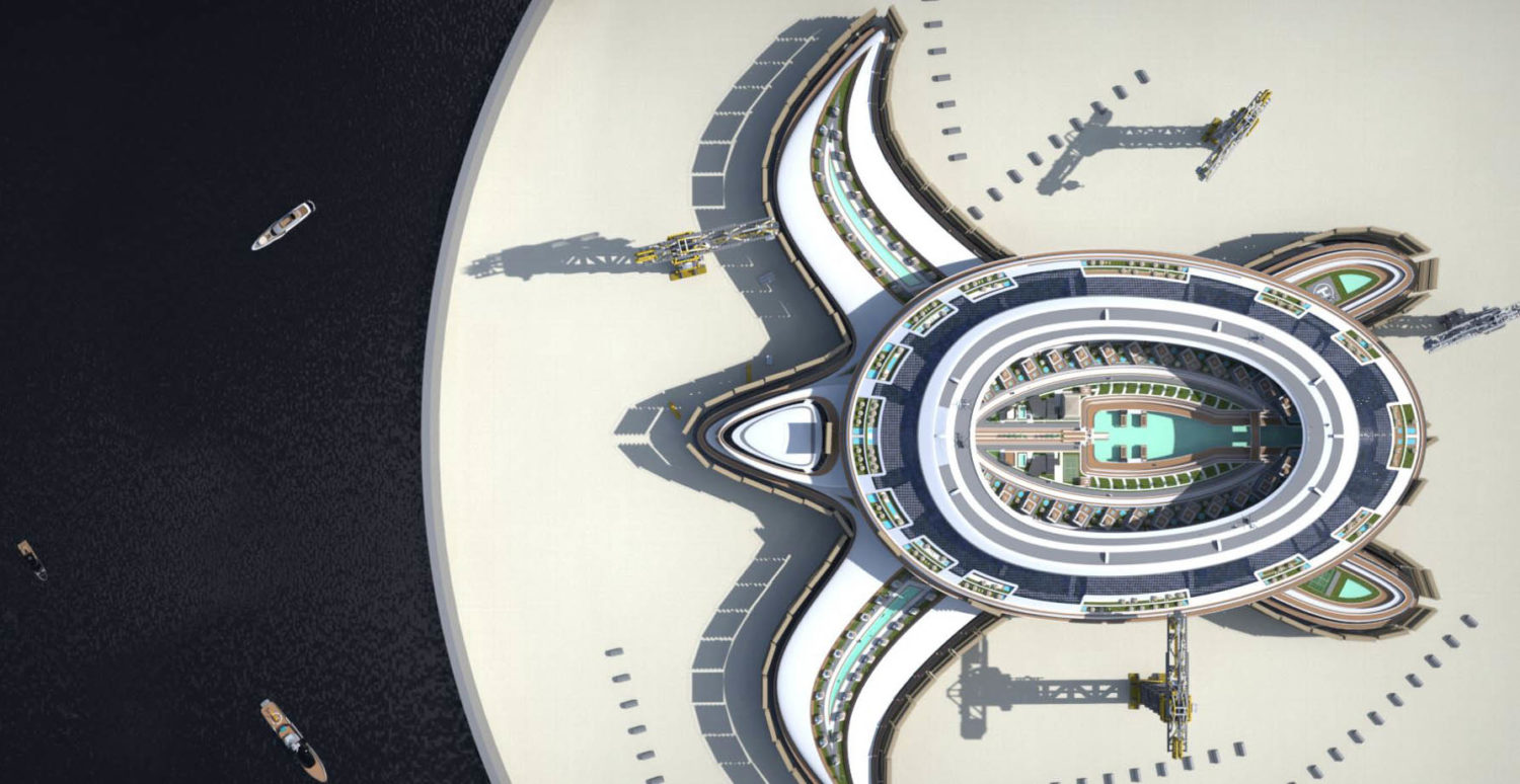 Cidade flutuante em formato de tartaruga é novo projeto de estúdio italiano