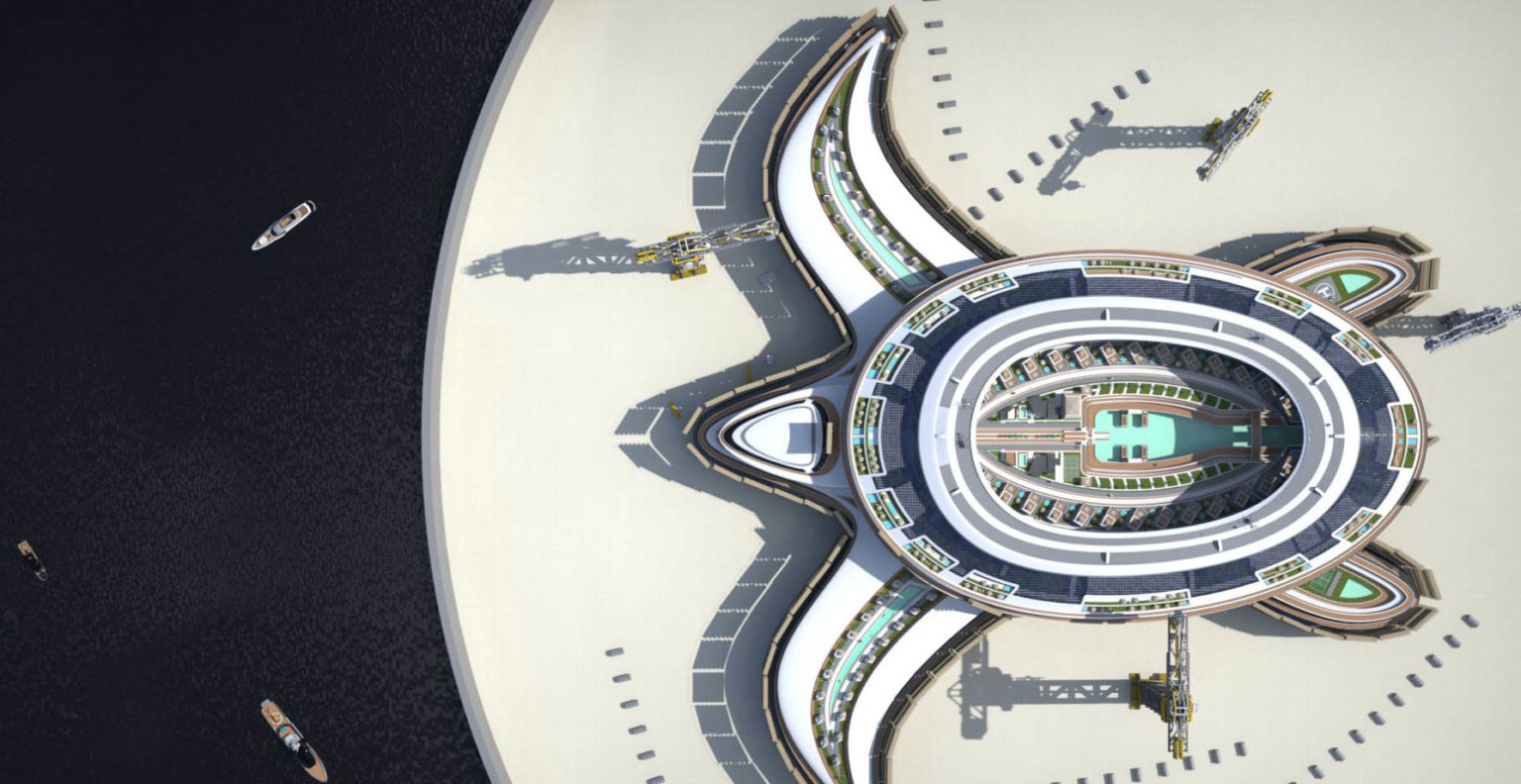 Cidade flutuante em formato de tartaruga é novo projeto de estúdio italiano